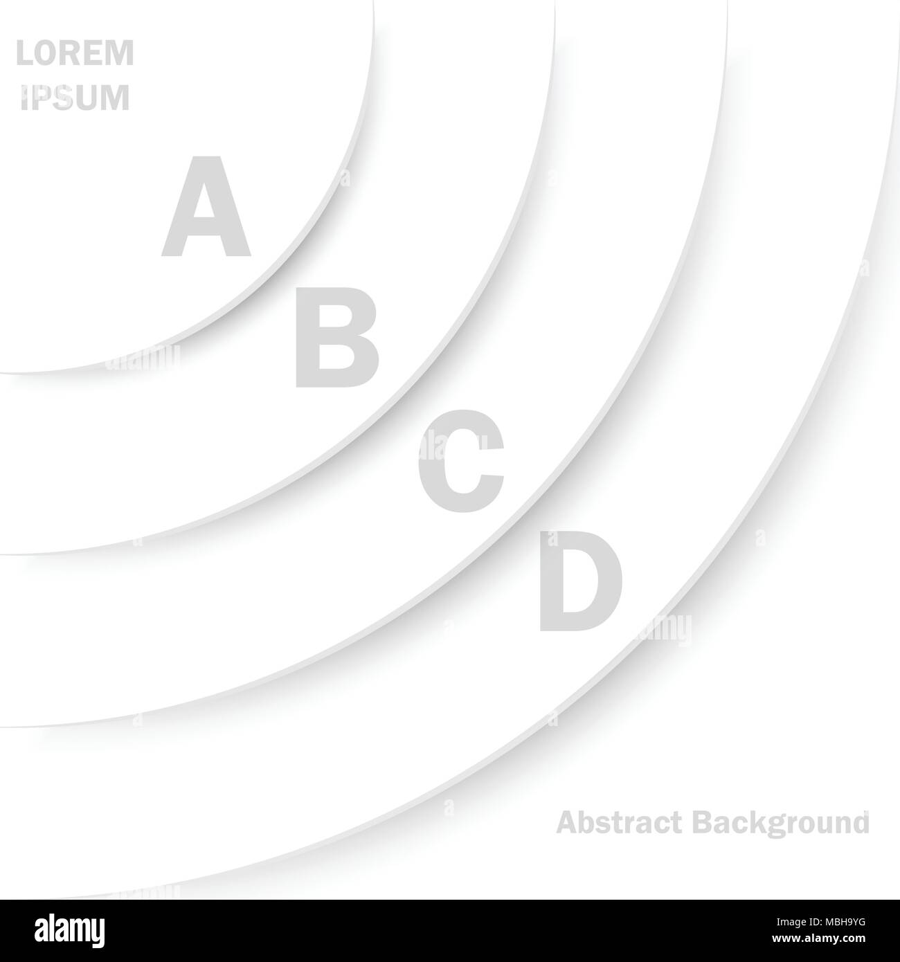 Four Simple white quarter circle paper cut infographic for business ...