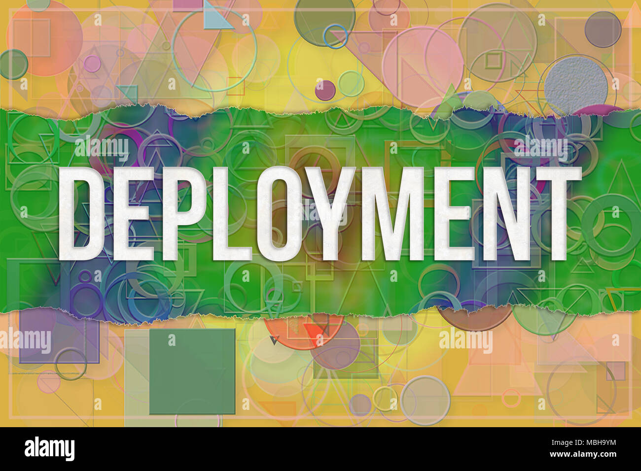 Deployment, information technology conceptual words with colorful ...