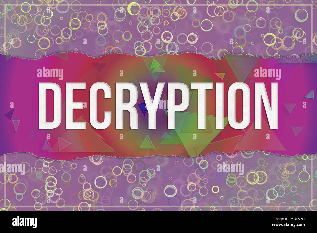 Decryption, information technology conceptual words with colorful ...