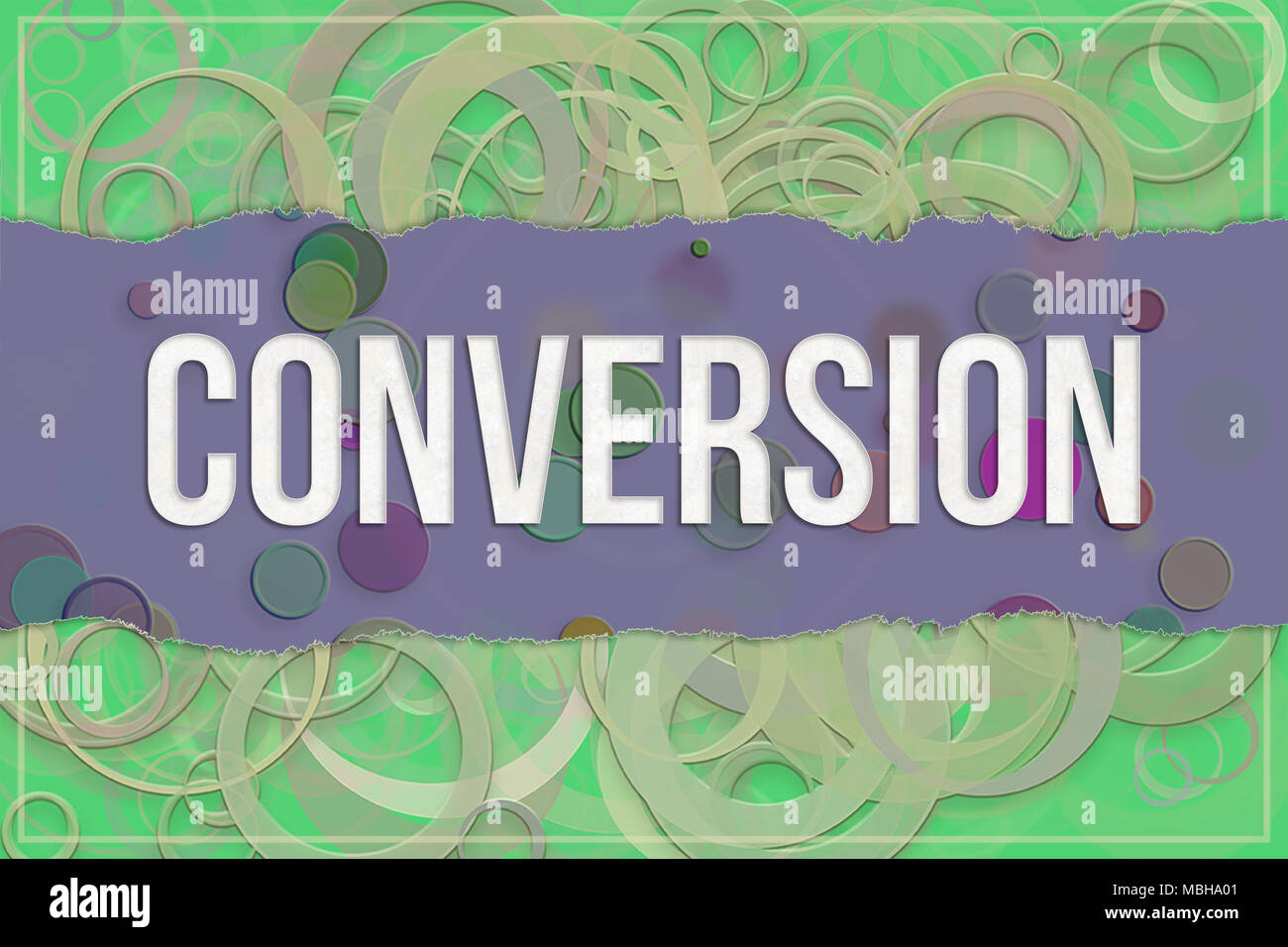 Conversion, information technology conceptual words with colorful ...