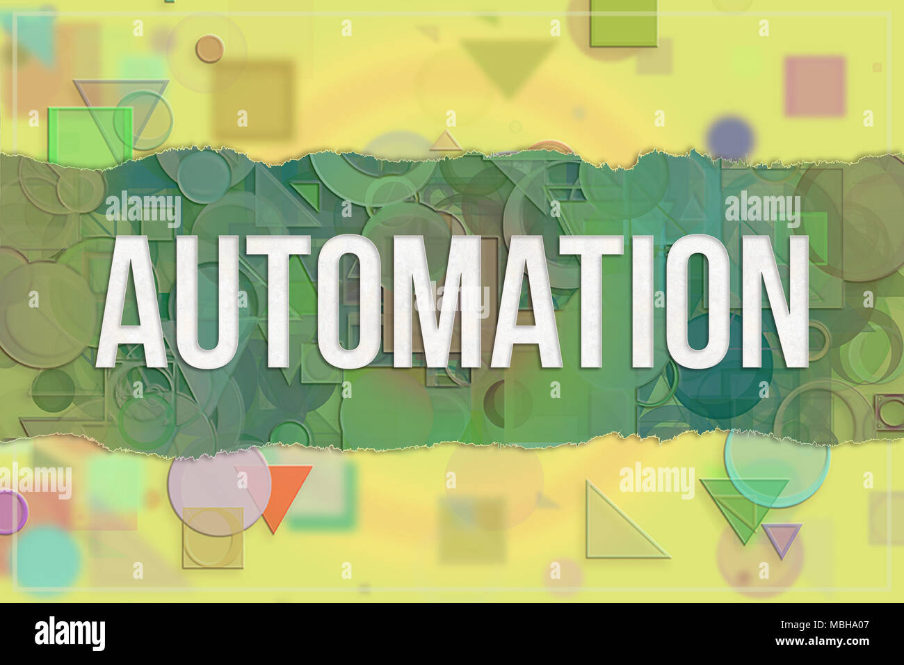 Automation, information technology conceptual words with colorful ...