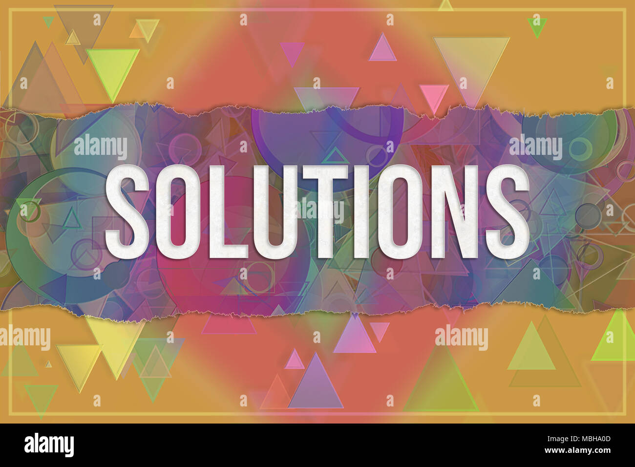Solutions, information technology conceptual words with colorful shapes ...