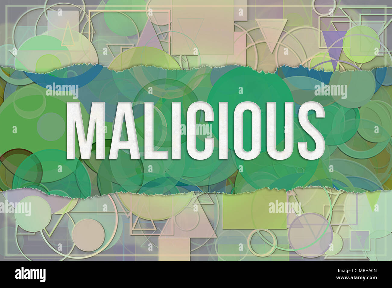 Malicious, information technology conceptual words with colorful shapes ...