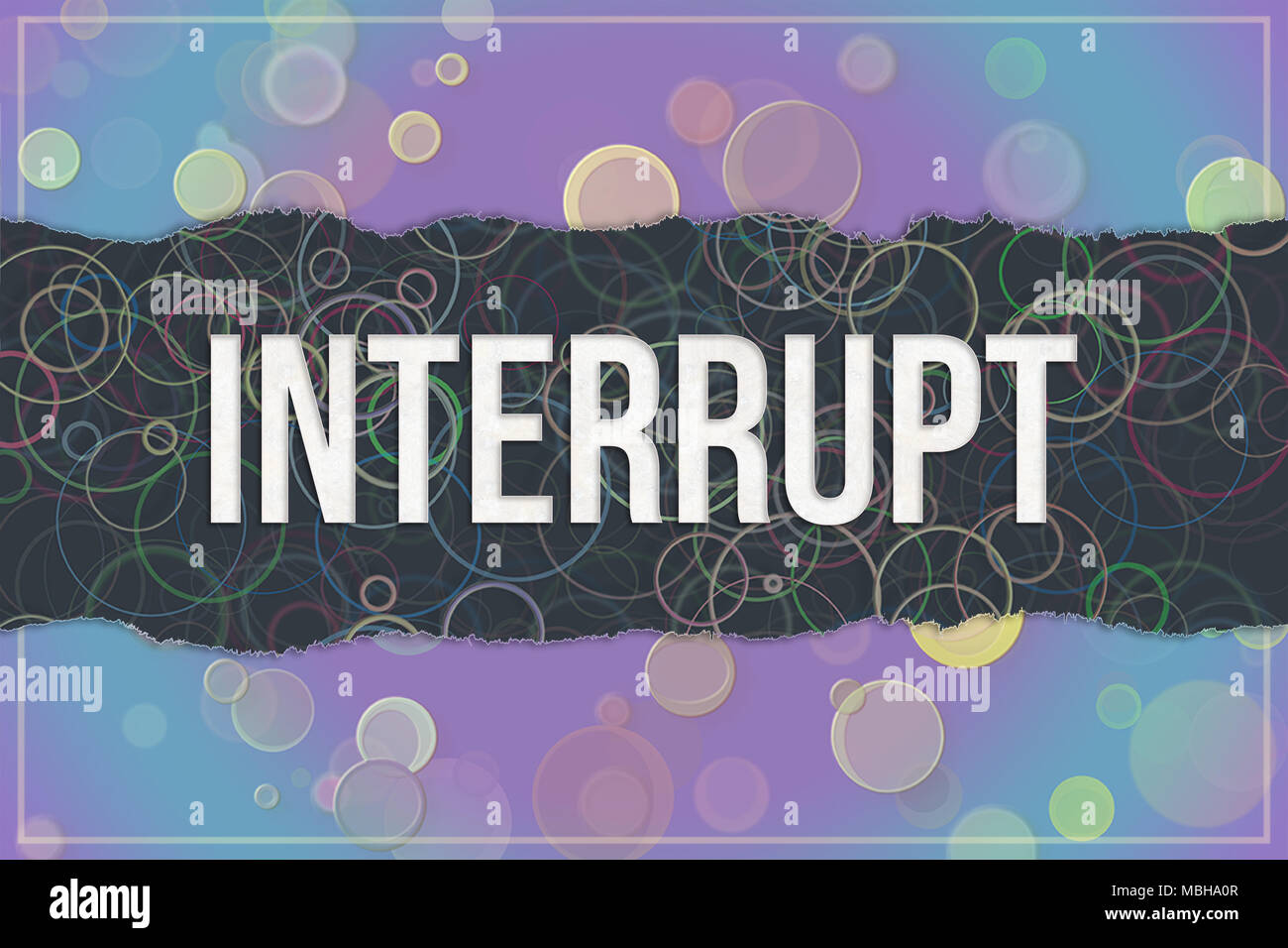 Interrupt, information technology conceptual words with colorful shapes ...