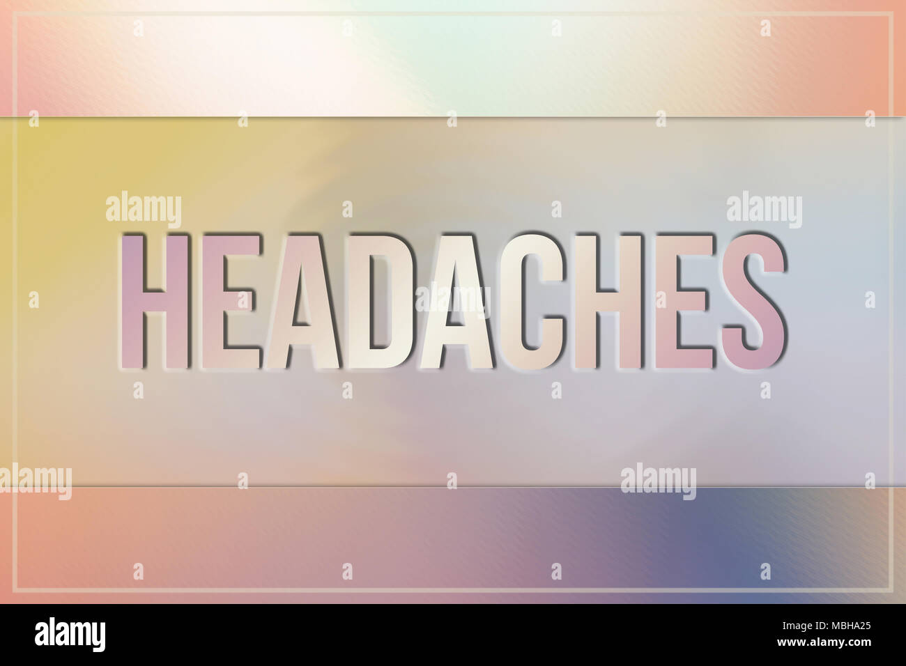 Headaches, medical & medication conceptual words, with twirl & colorful ...