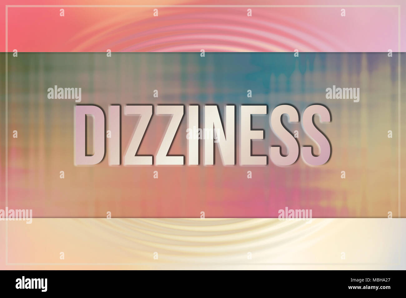 Dizziness, medical & medication conceptual words, with twirl & colorful ...