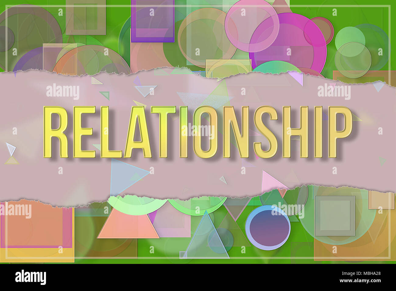 Relationship, motivation conceptual words, with colorful shape texturel ...