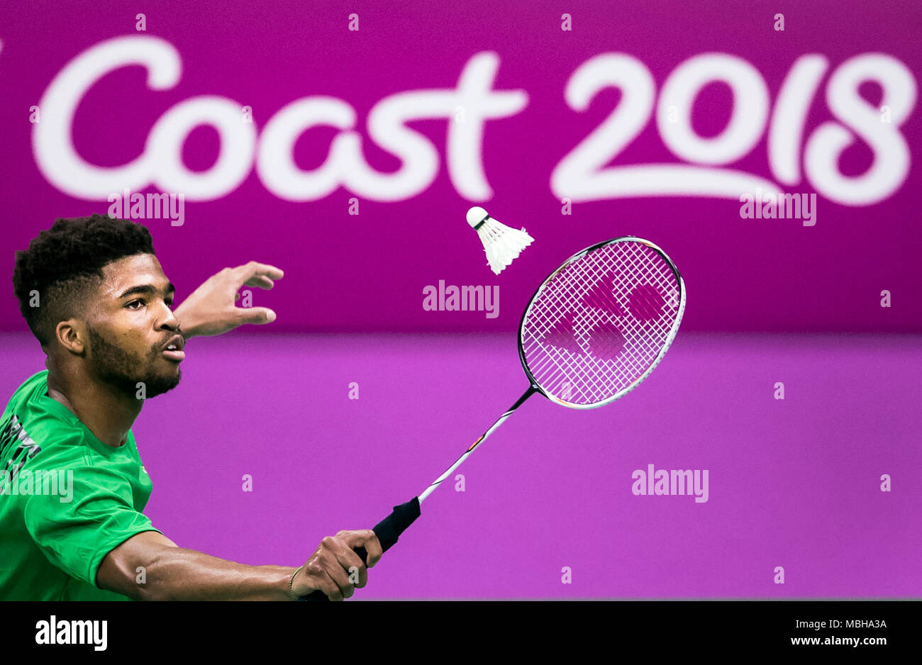 Jamaica's Samuel Ricketts competes during the Men's Singles Badminton ...