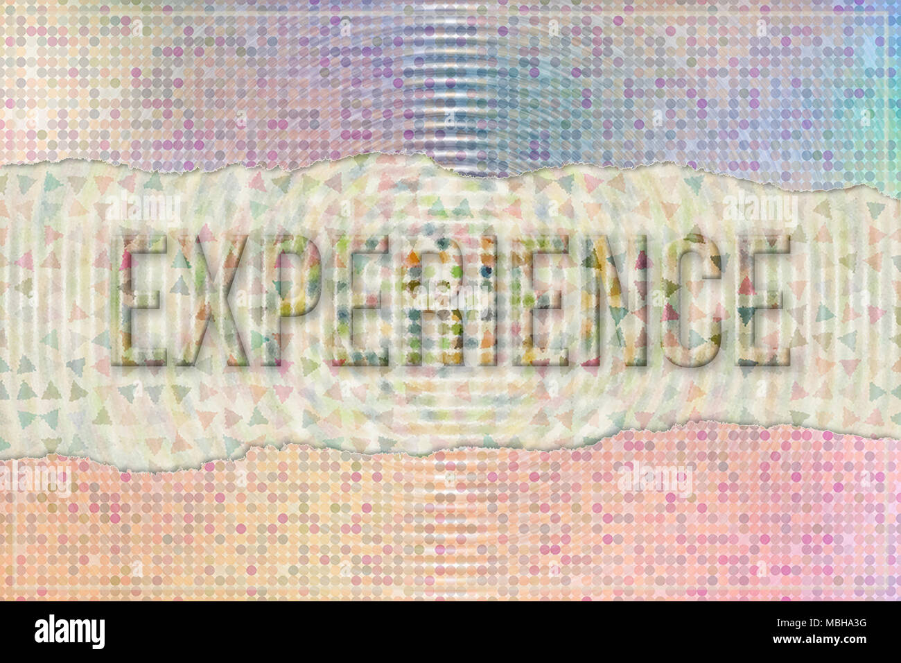 Experience, travel & holiday conceptual words with abstract overlapping ...