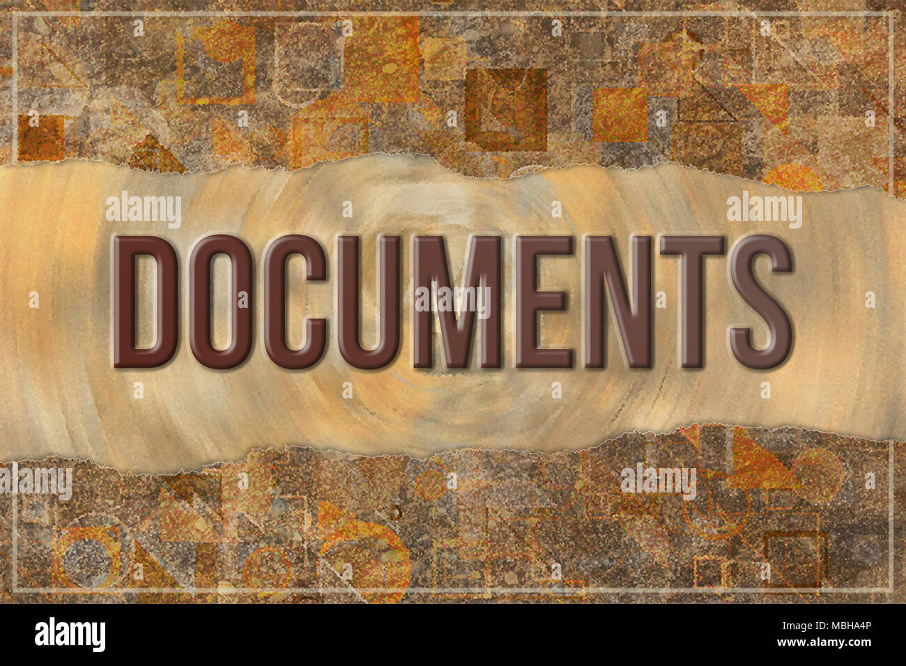 Documents, business & finance conceptual words, with texture background ...