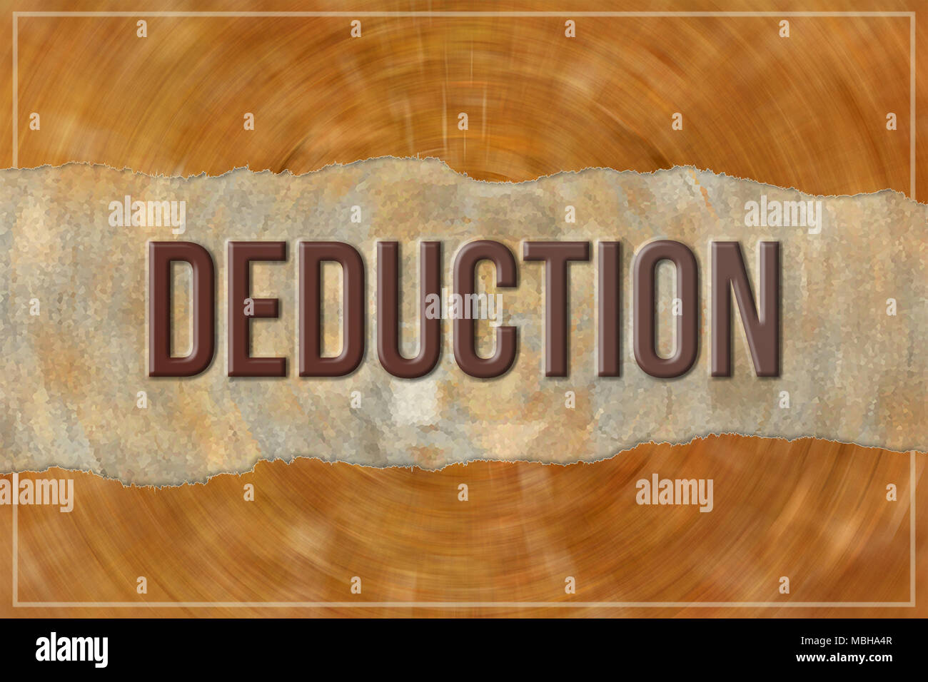 Deduction, business & finance conceptual words, with texture background ...