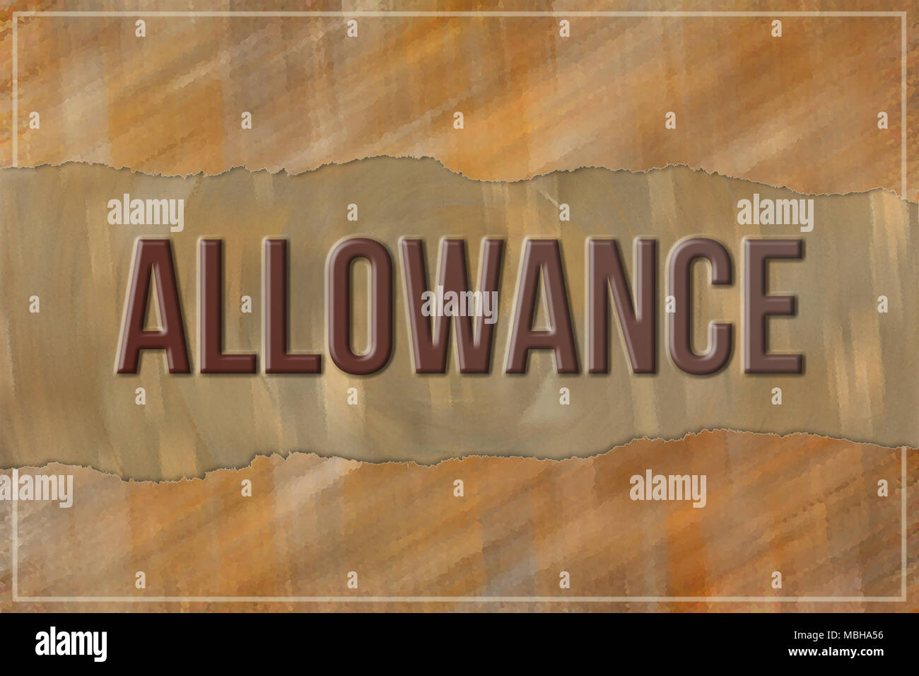 Allowance, business & finance conceptual words, with texture background ...