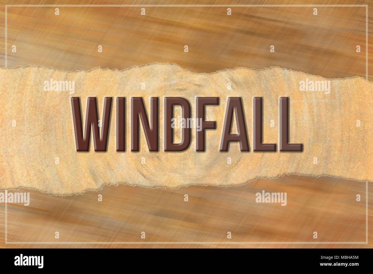 Windfall, business & finance conceptual words, with texture background ...
