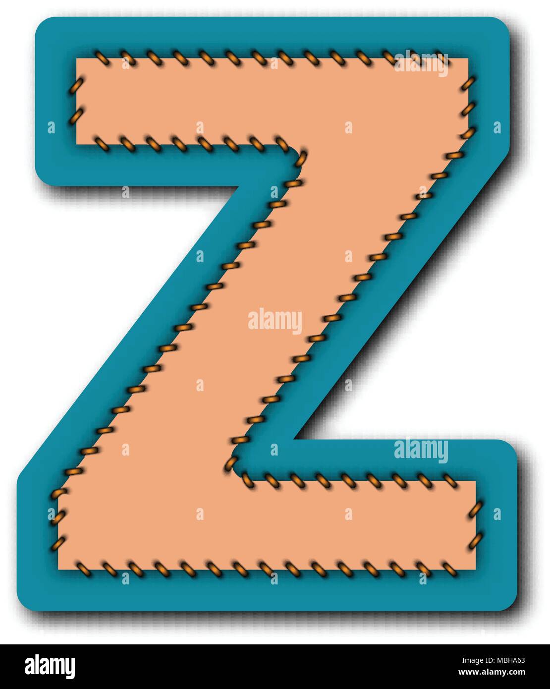 Z charactor of alphabet in Embroidered patch work concept for vector ...