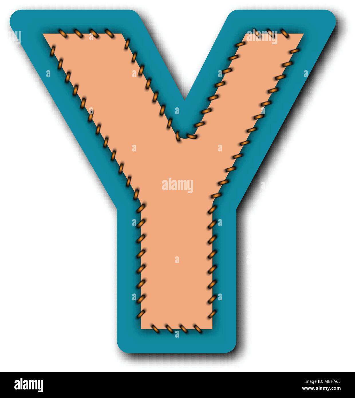 Y charactor of alphabet in Embroidered patch work concept for vector ...