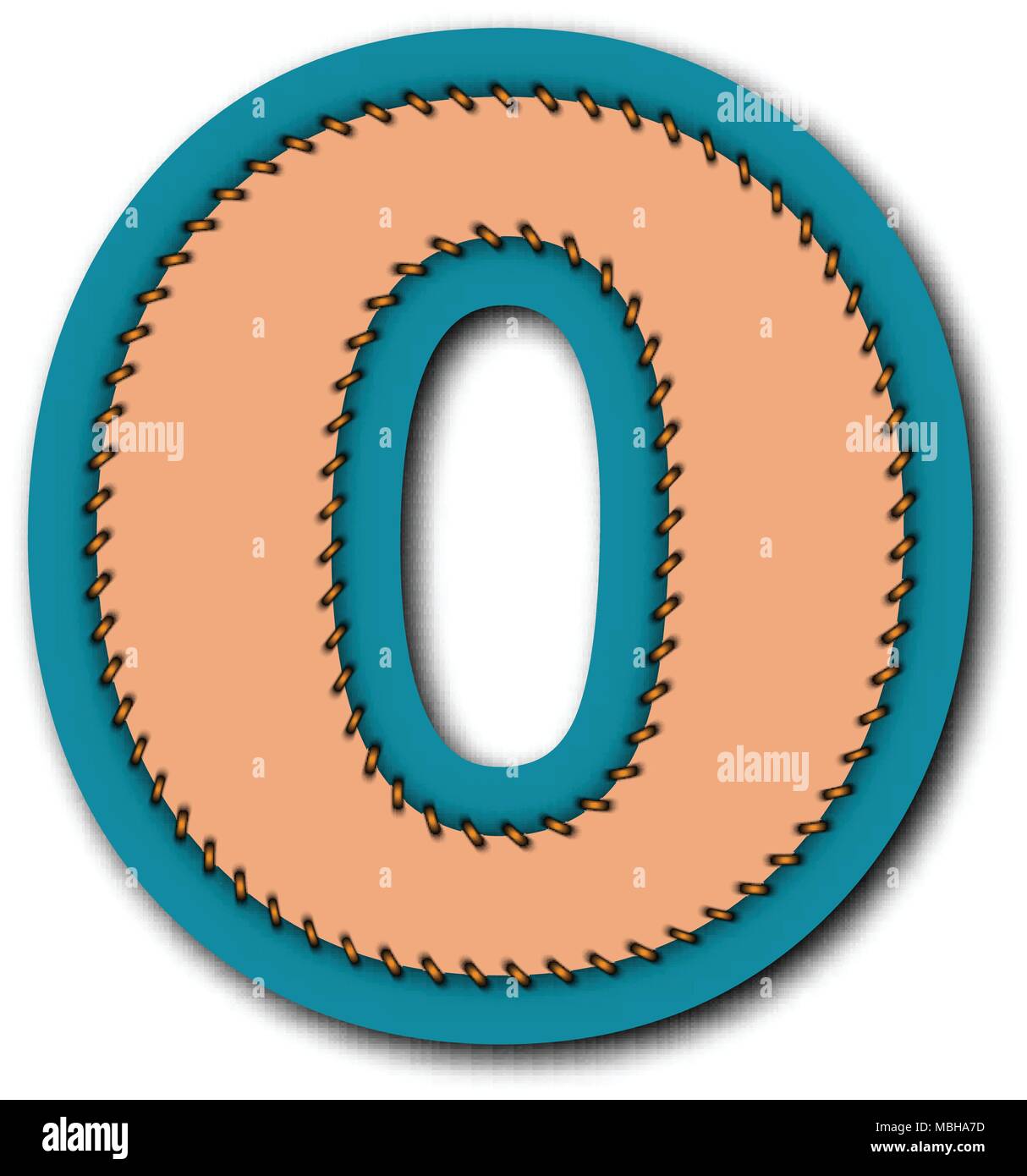 O charactor of alphabet in Embroidered patch work concept for vector ...