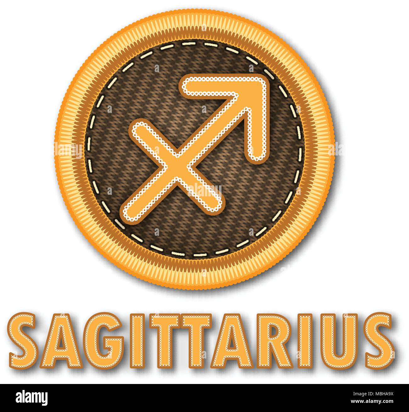 Embroidered patch work of Sagittarius zodiac sign symbol icon for ...