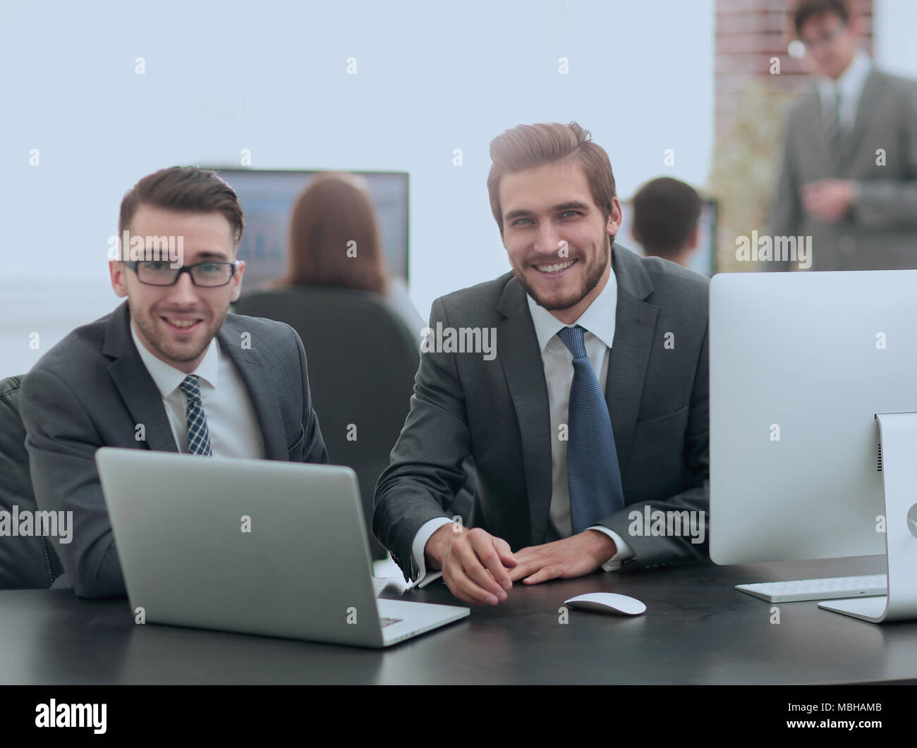 Software engineers working on project and programming in company Stock ...