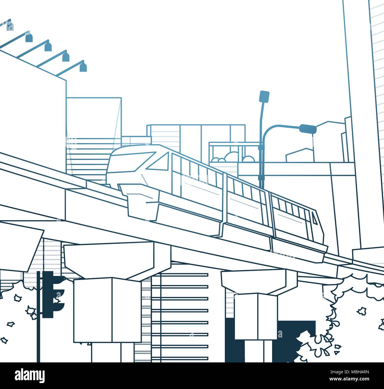 Over railway bridge Stock Vector Images - Alamy