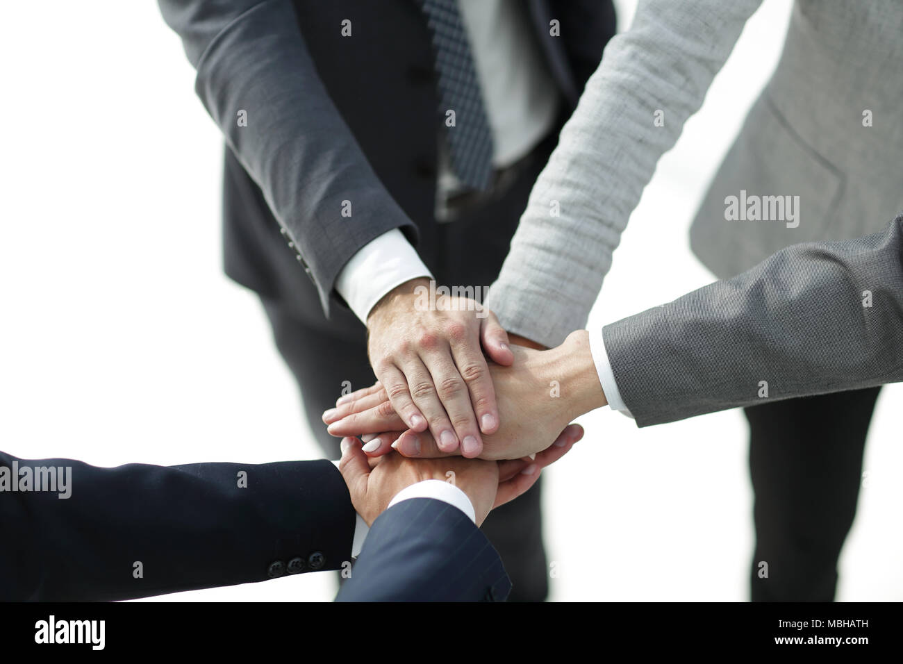 Top view of young people putting hands together Stock Photo - Alamy
