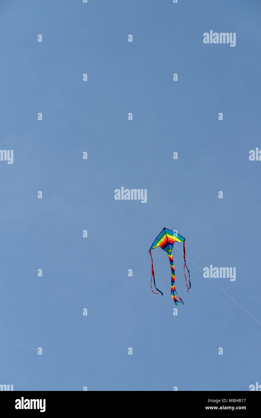 Low angle view of kite flying against clear sky Stock Photo - Alamy