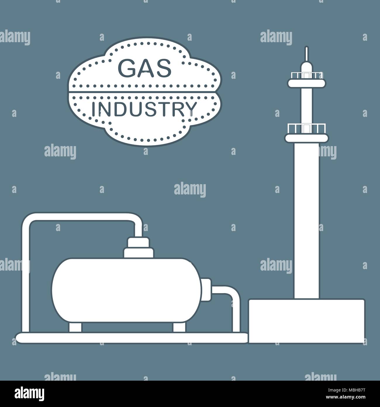 Gas processing plant. Gas storage tank. Design for announcement ...