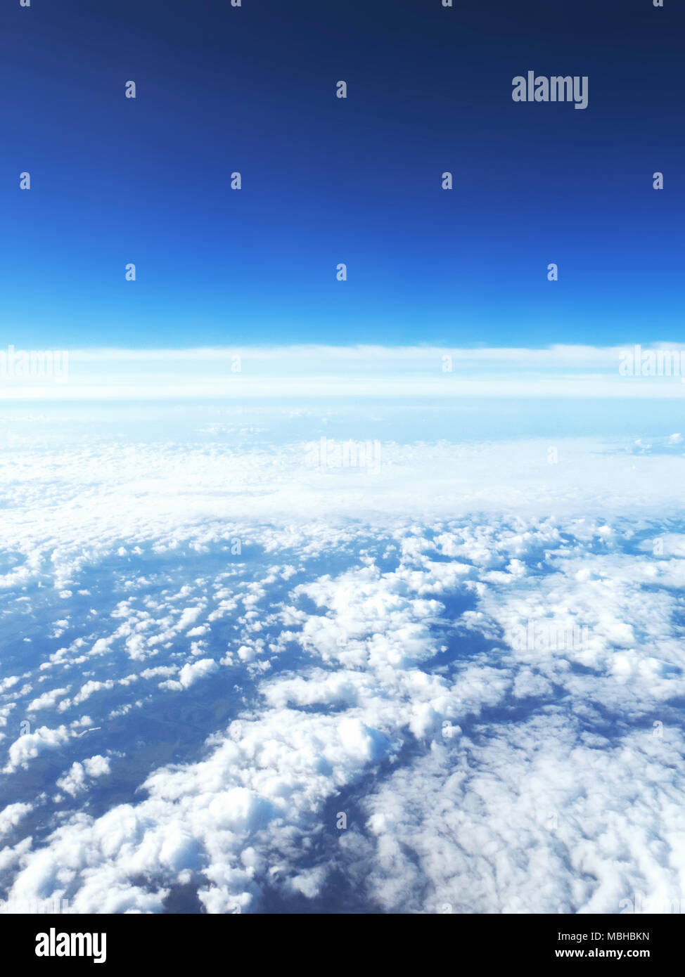 Sky view outside an airplane window. Cloudy sky background Stock Photo ...