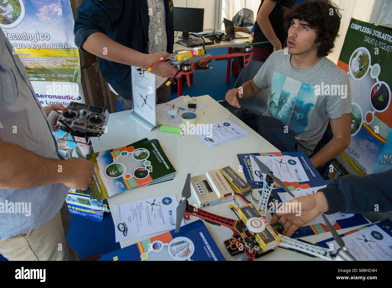 Rome. Roma Drone 2015, Rome Urbe Airport. Students of the Technical ...