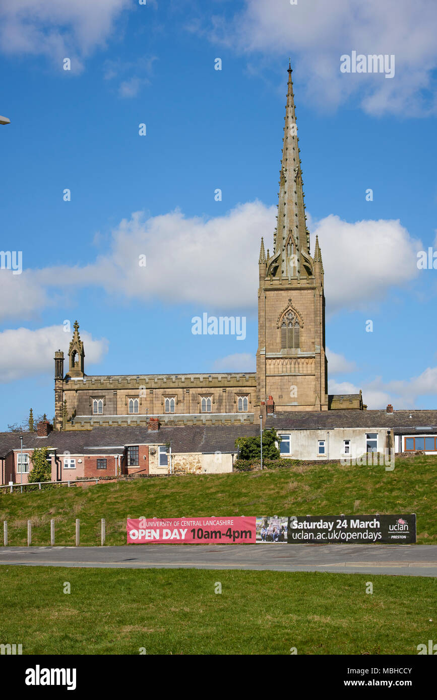 Side shot of Christ Central Preston Church seen from Adelphi Quarter in ...