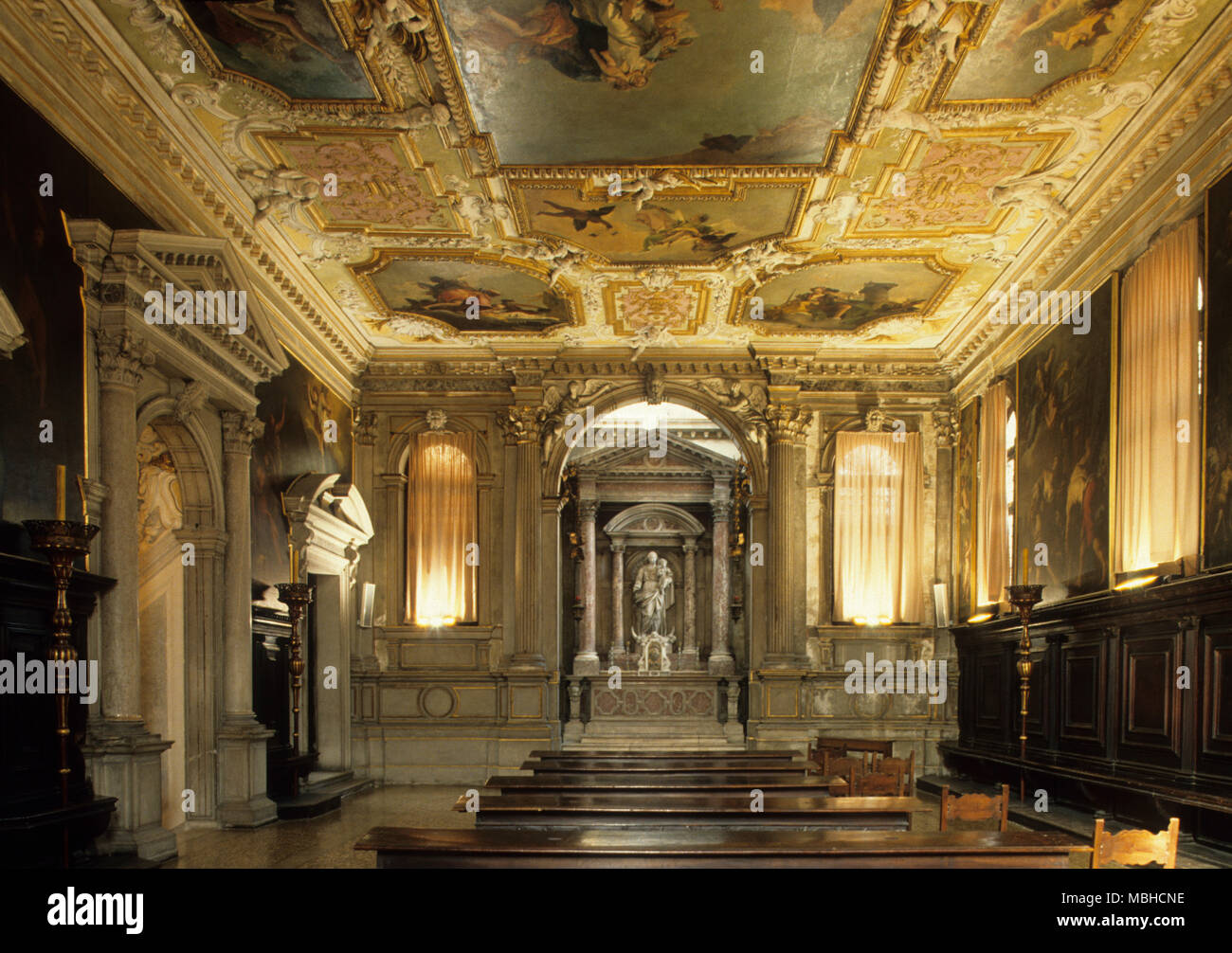 Scuola Grande dei Carmini upper hall, Venice Stock Photo - Alamy