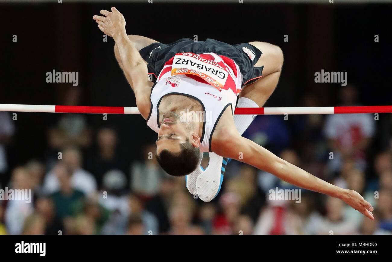 England's Robbie Grabarz in the Men's High Jump Final at the Carrara ...
