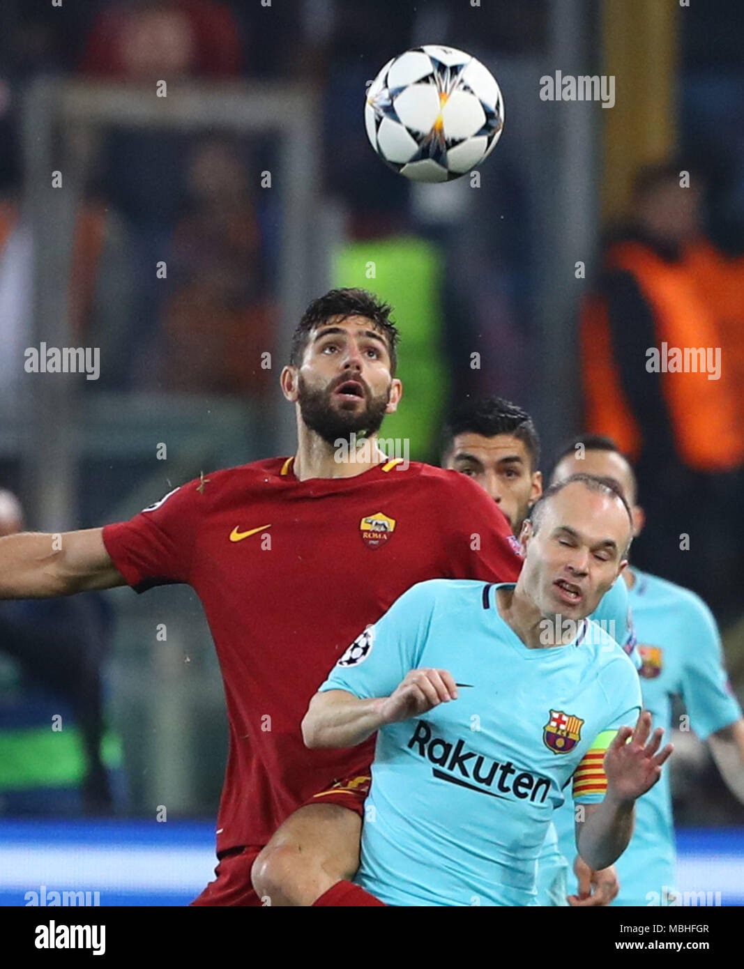 Rome Italy April 10 2018 Federico Fazio and Barcellona's Andreas ...