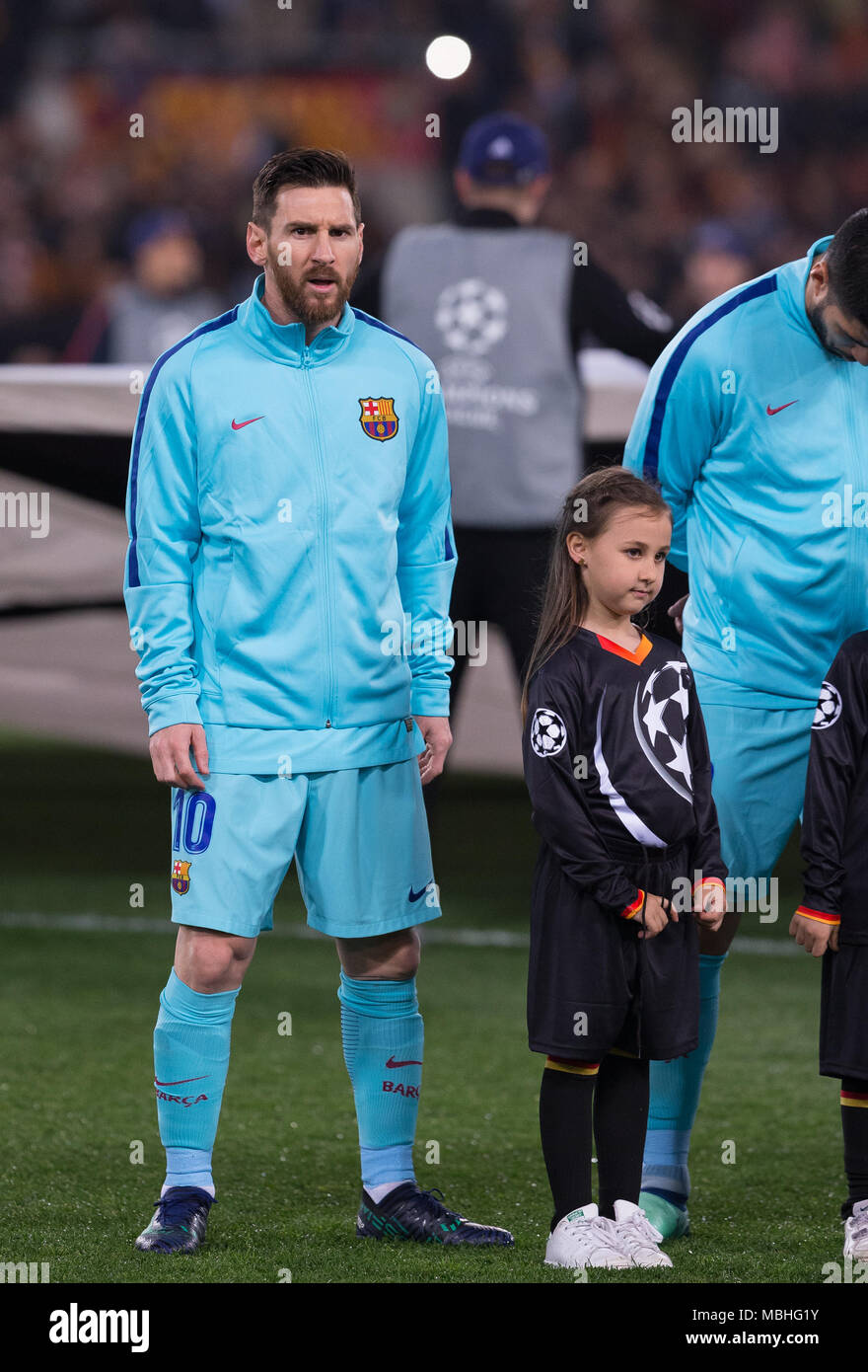 Rome, Italy. 10th Apr, 2018. Lionel Messi of Barcelona after the UEFA ...