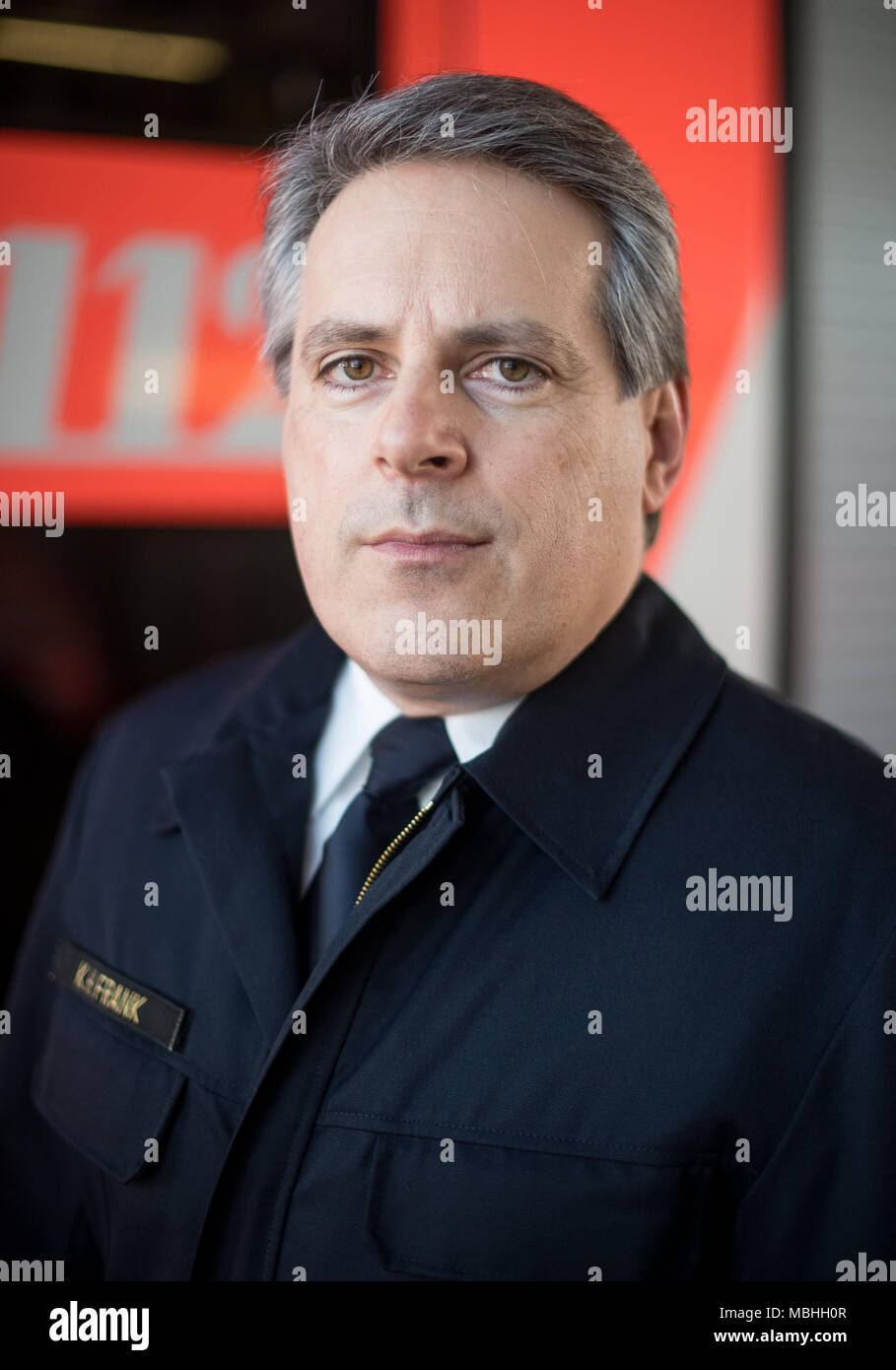 06 April 2018, Germany, Frankfurt am Main: Karl-Heinz Frank, new fire ...