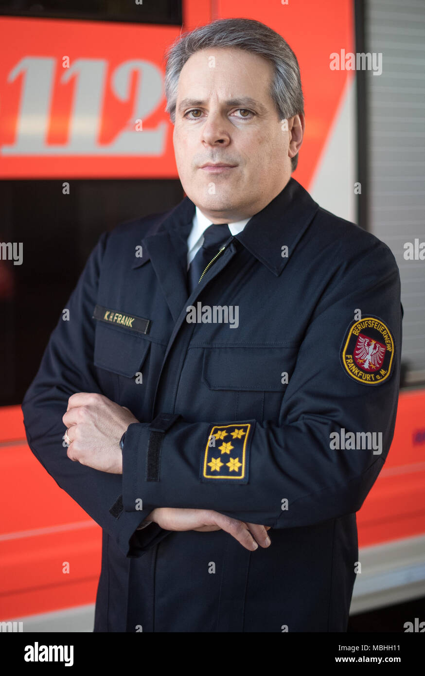 06 April 2018, Germany, Frankfurt am Main: Karl-Heinz Frank, new fire ...