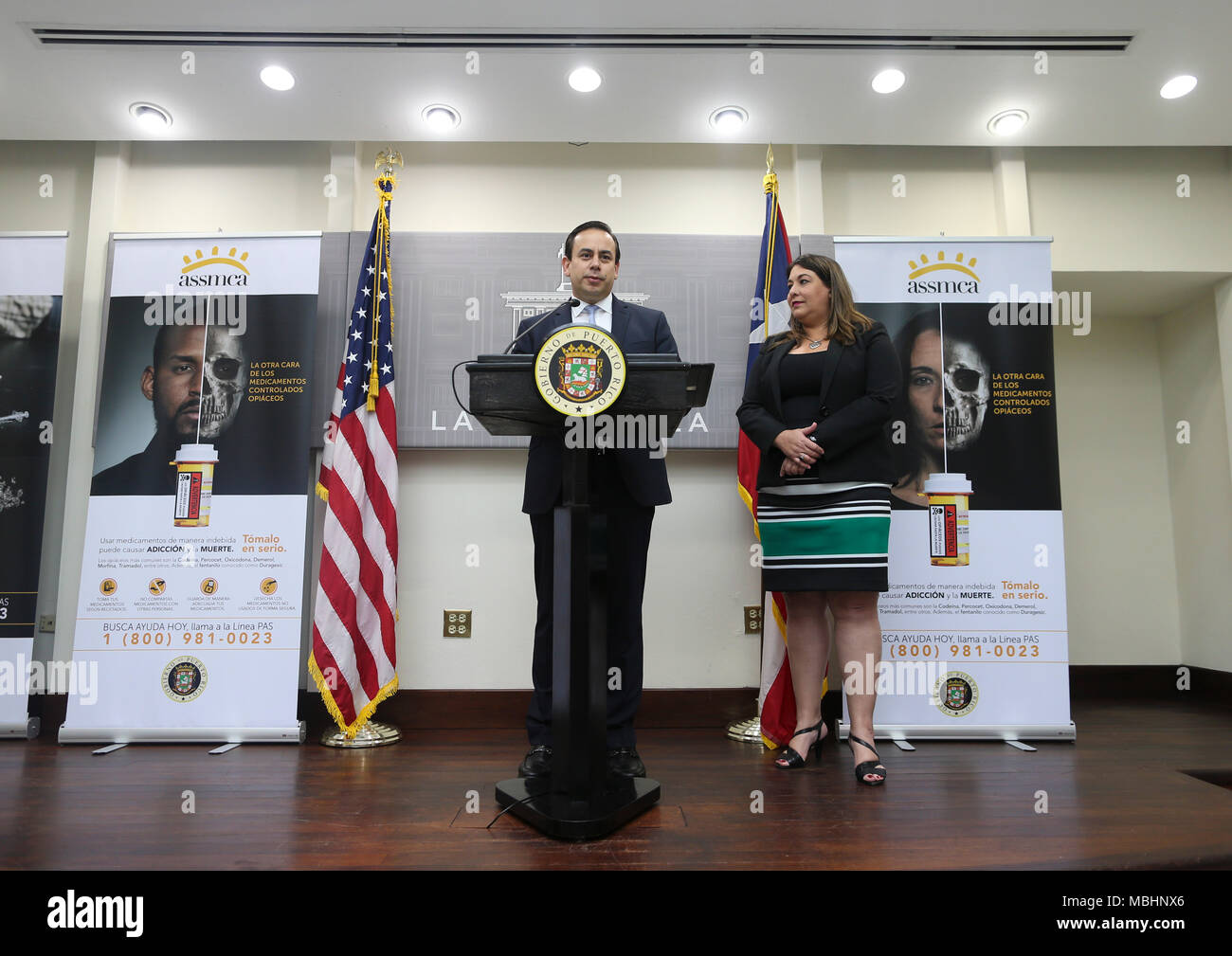 San Juan, Puerto Rico. , . Teatro de la Fortaleza Conferencia de prensa ...