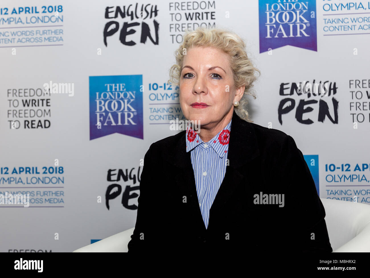 London, UK, April 11, 2018: Author Jennifer Clement on a meeting at the ...