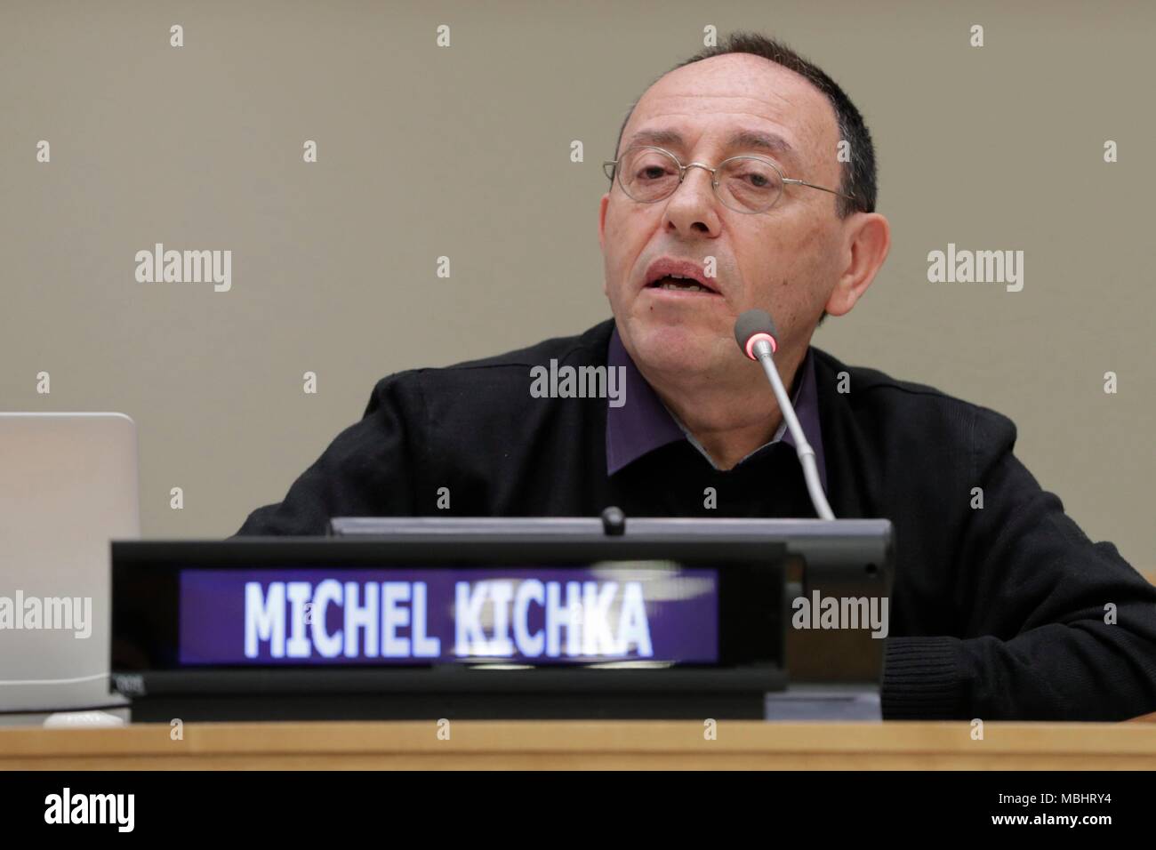 United Nations, New York, USA, April 11 2018 - Michel Kichka a Israeli ...