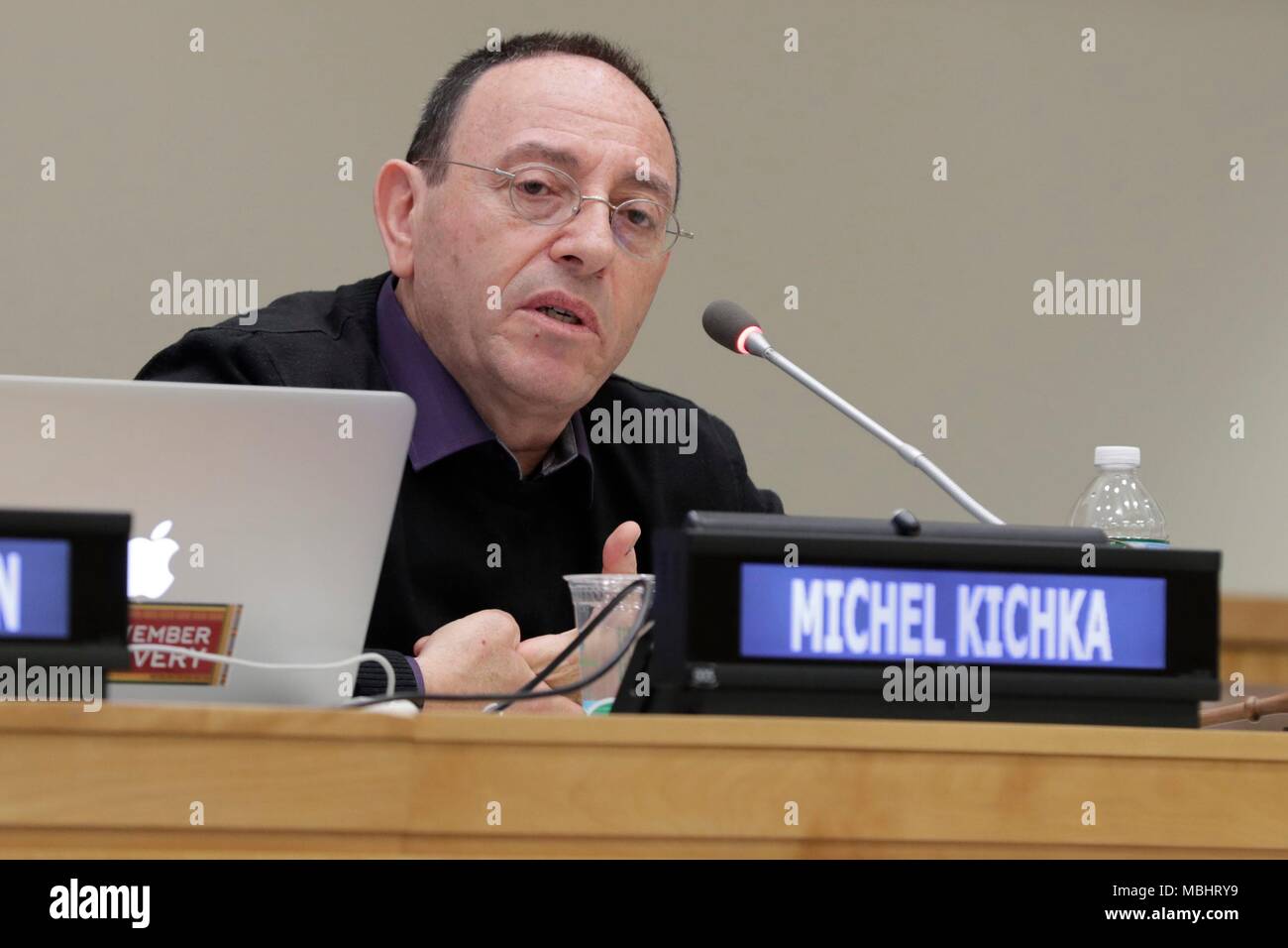 United Nations, New York, USA, April 11 2018 - Michel Kichka a Israeli ...