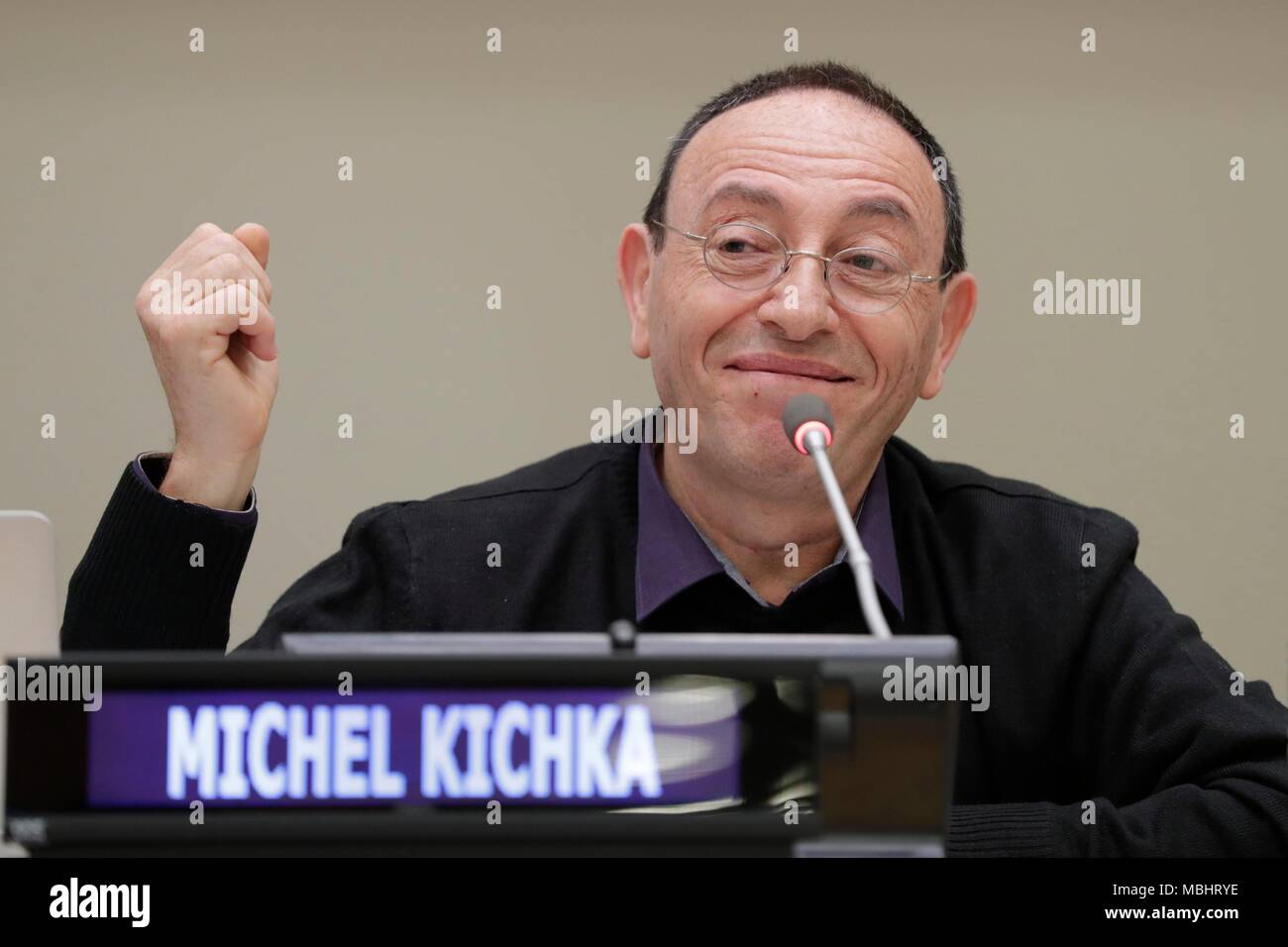 United Nations, New York, USA, April 11 2018 - Michel Kichka a Israeli ...