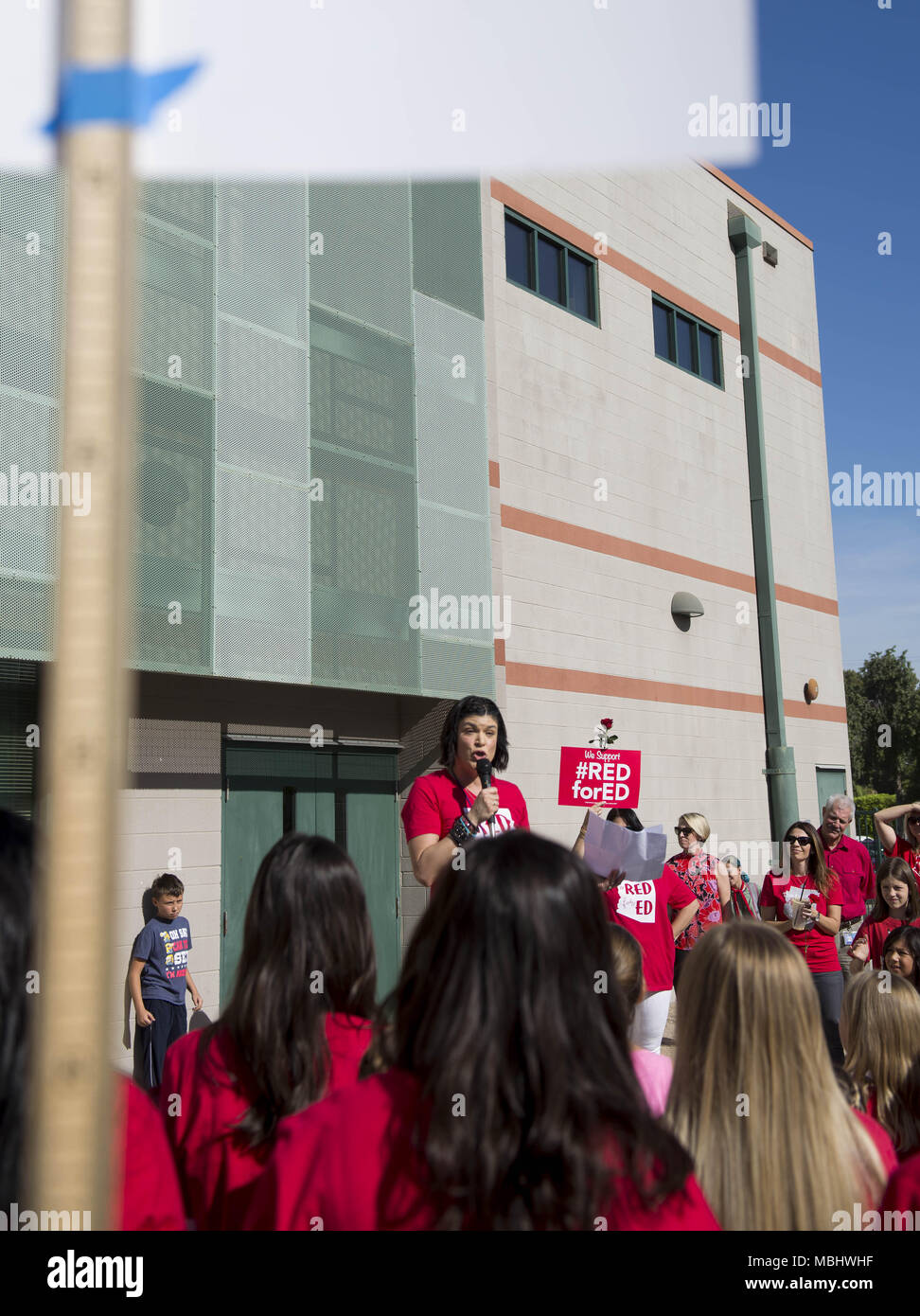 Tempe, Arizona, USA. 11th Apr, 2018. Fourth-grade teacher ELIZABETH ...