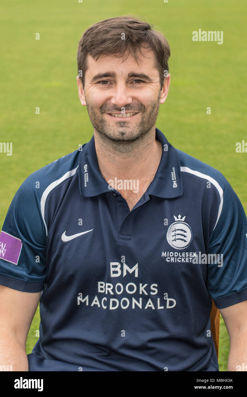 London, UK. 11th Apr, 2018. Tim Murtagh of Middlesex County Cricket ...