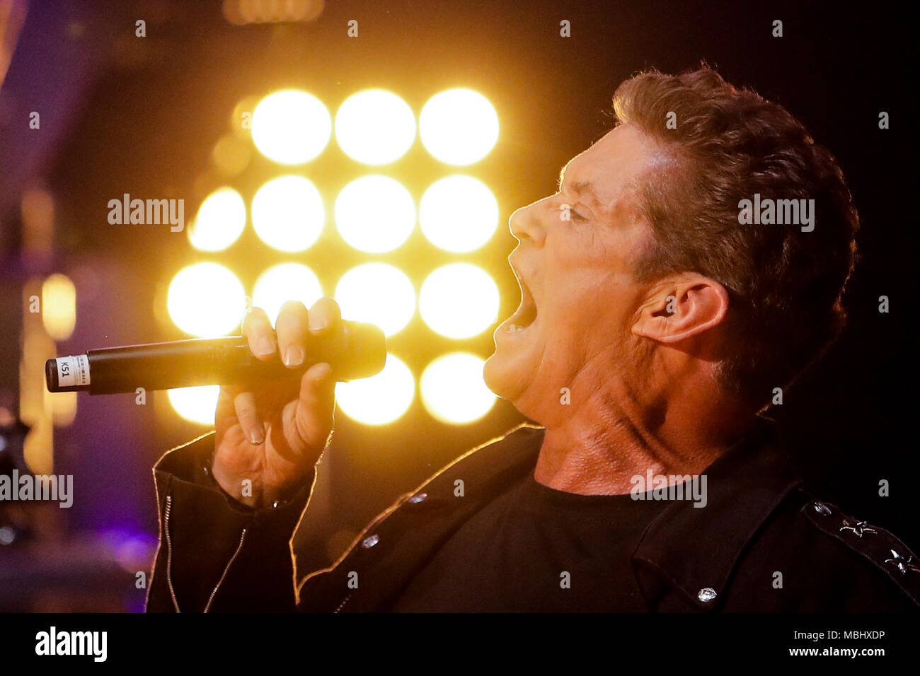 11 April 2018, Germany, Berlin: David Hasselhoff, American singer and ...