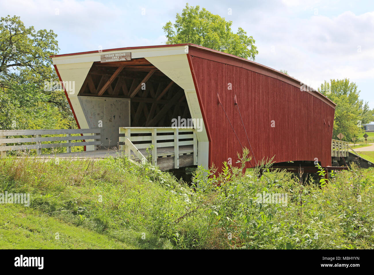 Wooden cedar bridge hi-res stock photography and images - Alamy