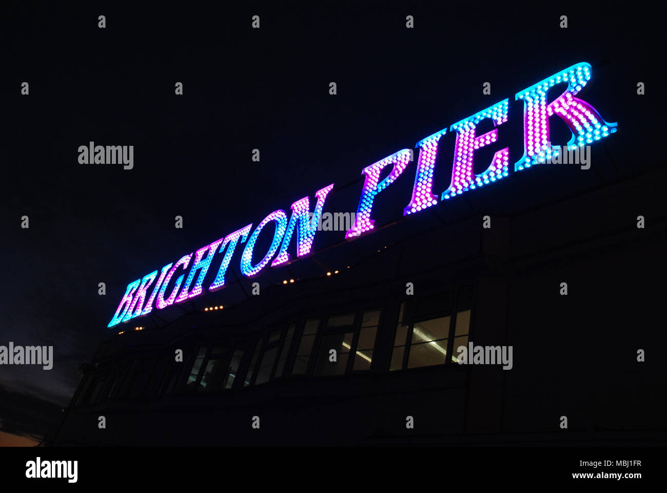 Brighton Pier neon sign Stock Photo - Alamy