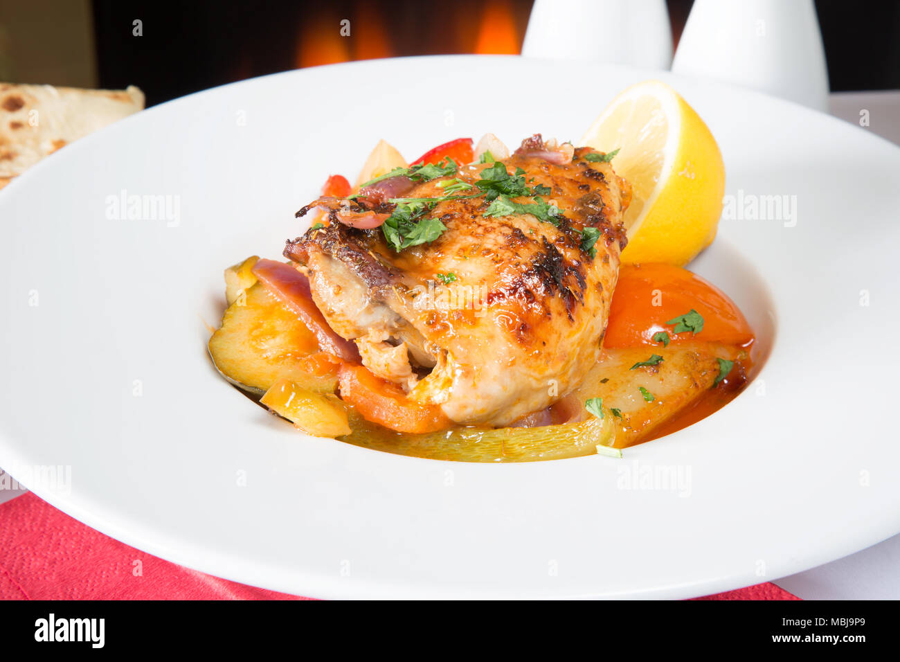A traditional Turkish dish of Koylu kebap, sloe roasted Chicken and ...