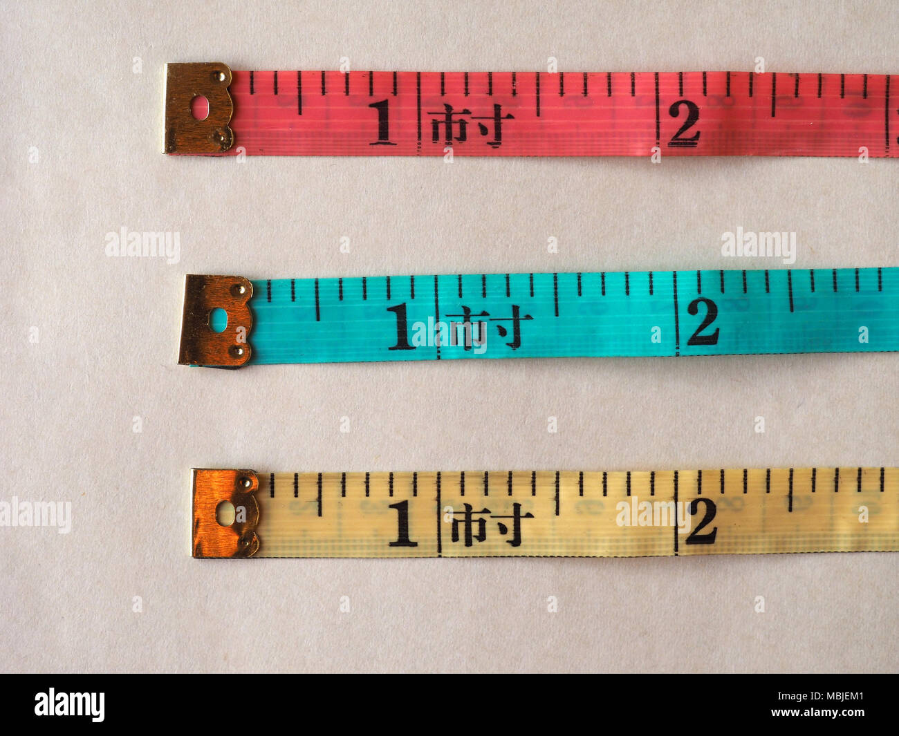 Tailor tape ruler in Cun aka the Chinese Inch measuring unit Stock ...