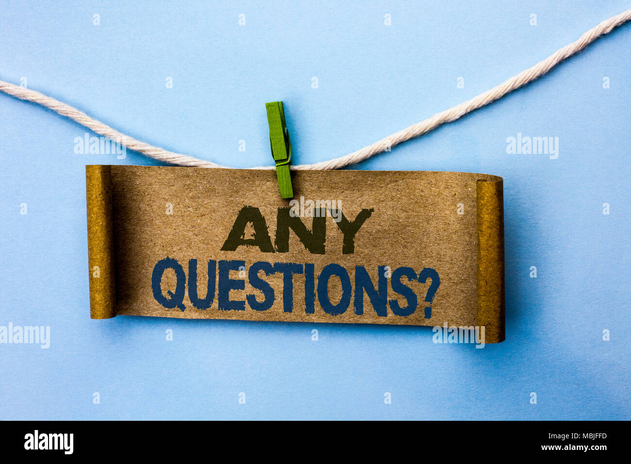 Handwriting text Any Questions Question. Concept meaning Need to ask ...