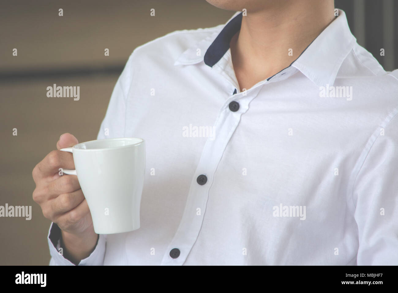 Bearded man drinking tea coffee hi-res stock photography and images - Alamy