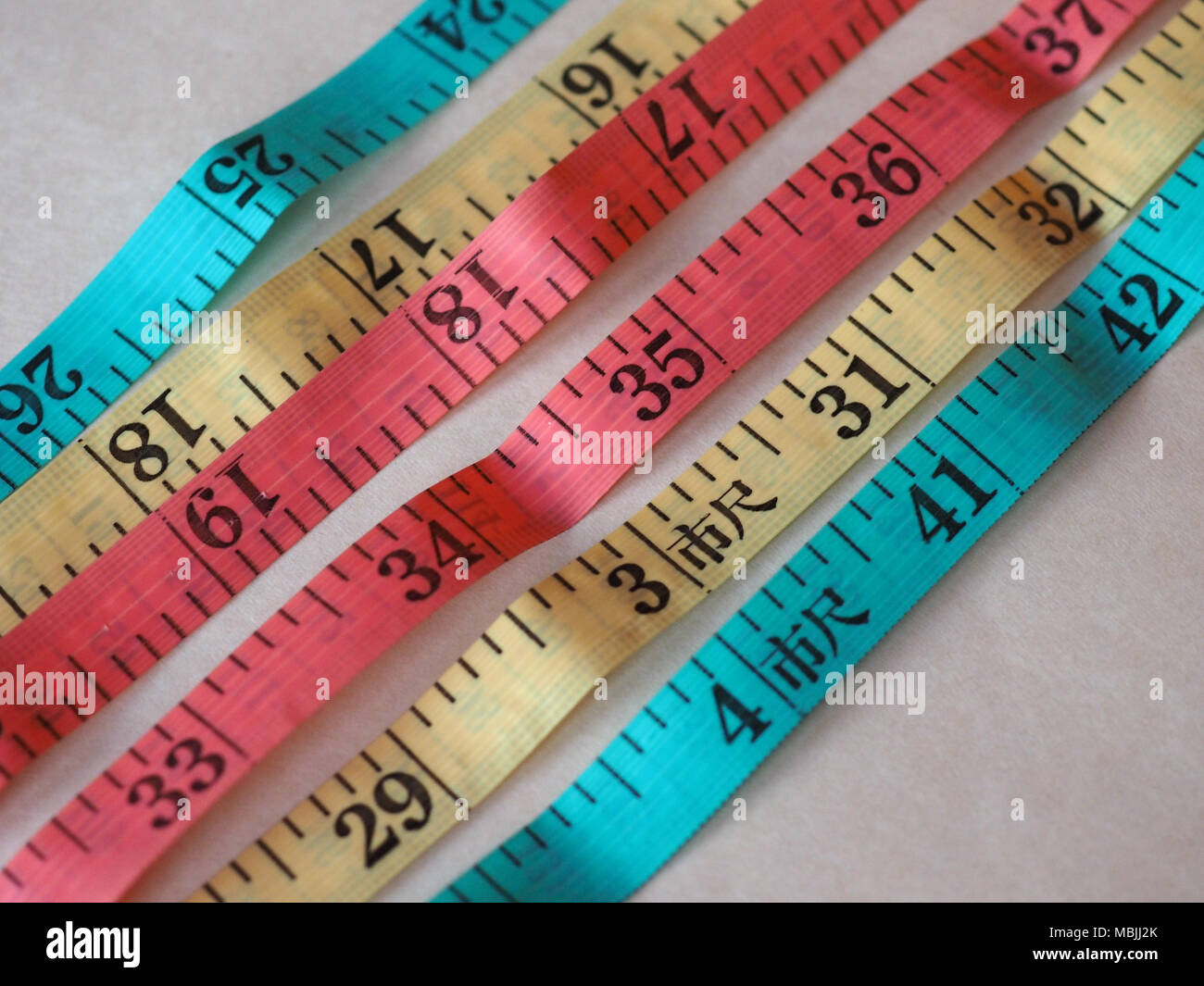 Tailor tape ruler in Cun aka the Chinese Inch measuring unit Stock ...
